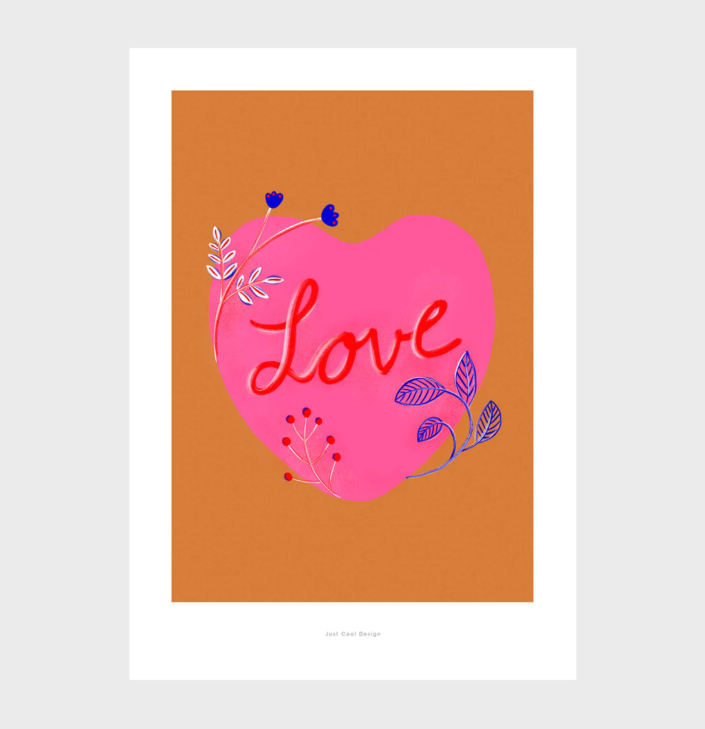 Love poster | Boho posters | Heart wall art | Romantic wall art – Just ...