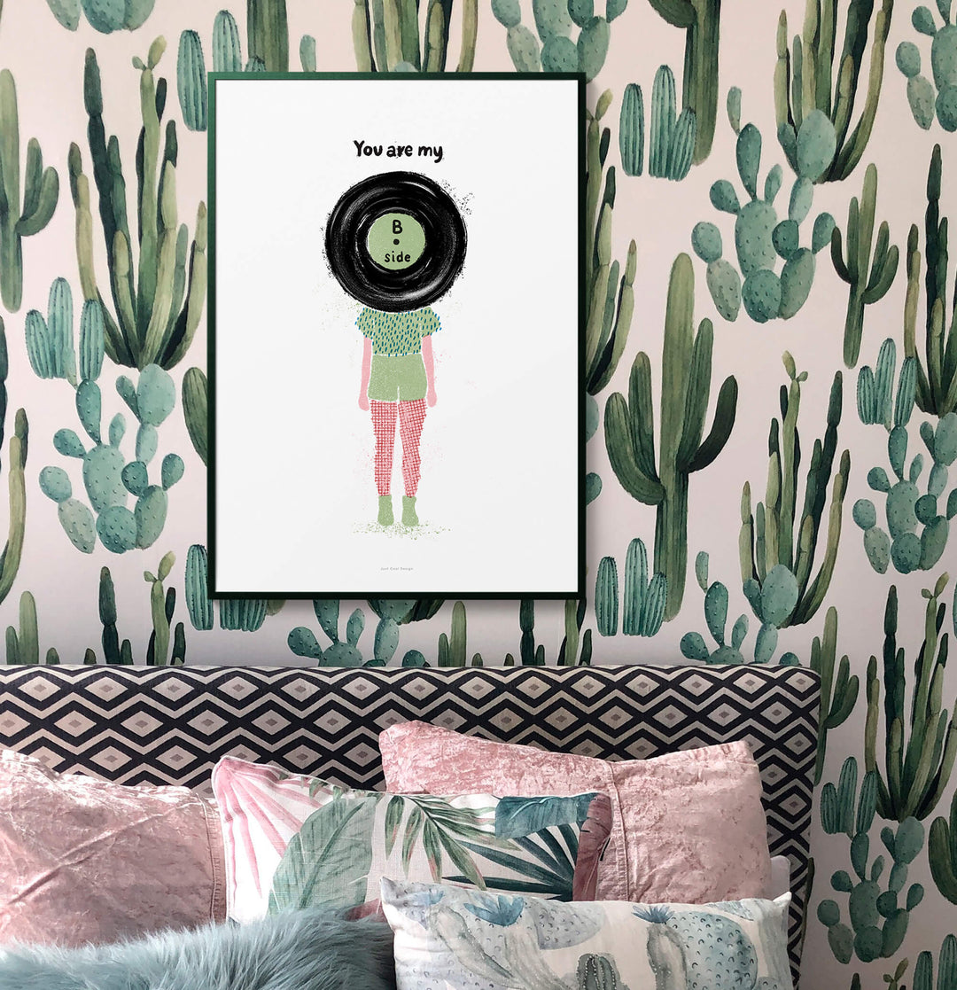 You Are My B Side Music Wall Art – Retro Indie Rock Vinyl Girl Print ...