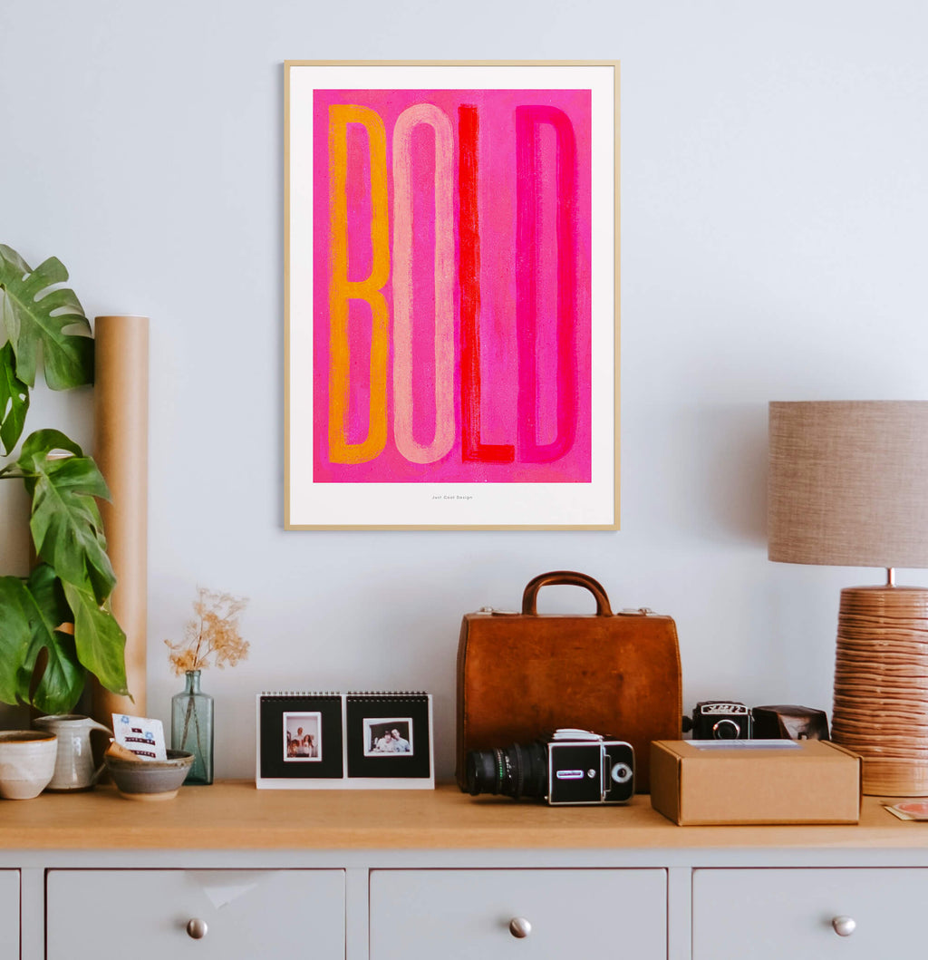 Bold and colorful typography poster | Distressed typography art print ...