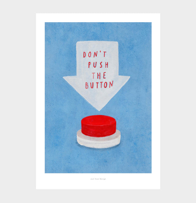 Buy Funny "Don't Push The Button" Wall Art – Big Red Button Humor Print ...