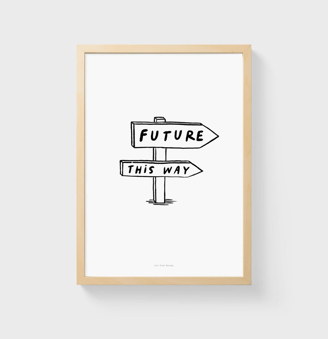 Buy Future This Way Black & White Comic Book Style Quote Print ...